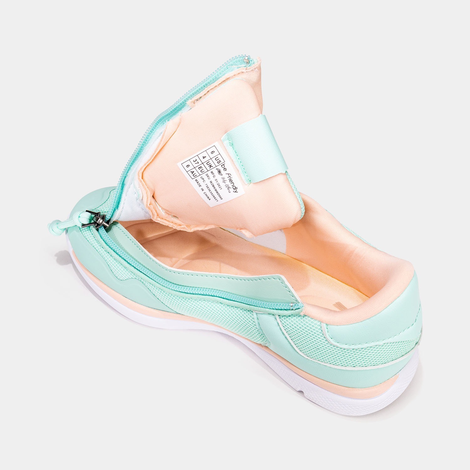 Women's Voyage Mint & Peach - Friendly Shoes - The Shoe for All Abilities